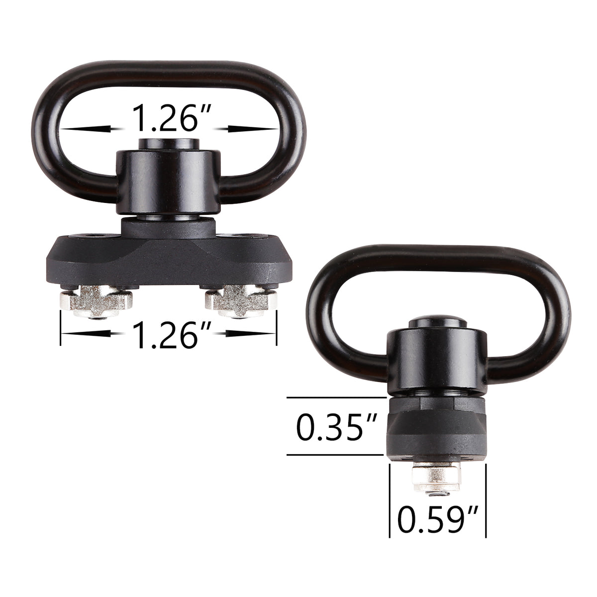 M-LOK Standard QD Sling Swivel Adaptor Rail Mount(1.25'' QD Swivel is ...
